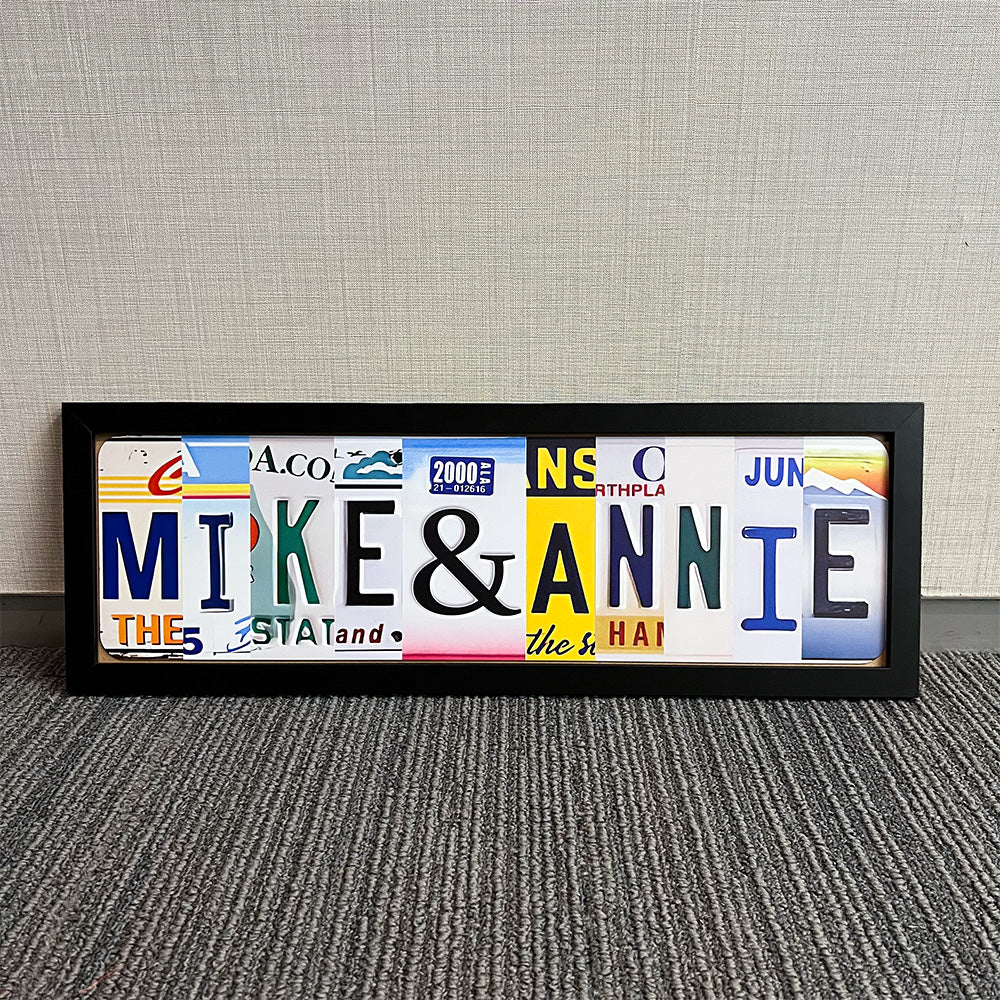 50%OFF ️Personalized Handmade License Plate Metal Sign For Couples ...